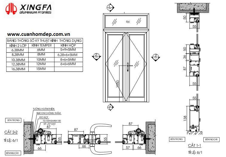 CỬA ĐI MỞ QUAY 2 CÁNH NHÔM XINGFA NHẬP KHẨU CHÍNH HÃNG | NAMKIM GROUP